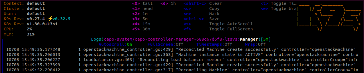 Using K9s - Azimuth Operator Documentation